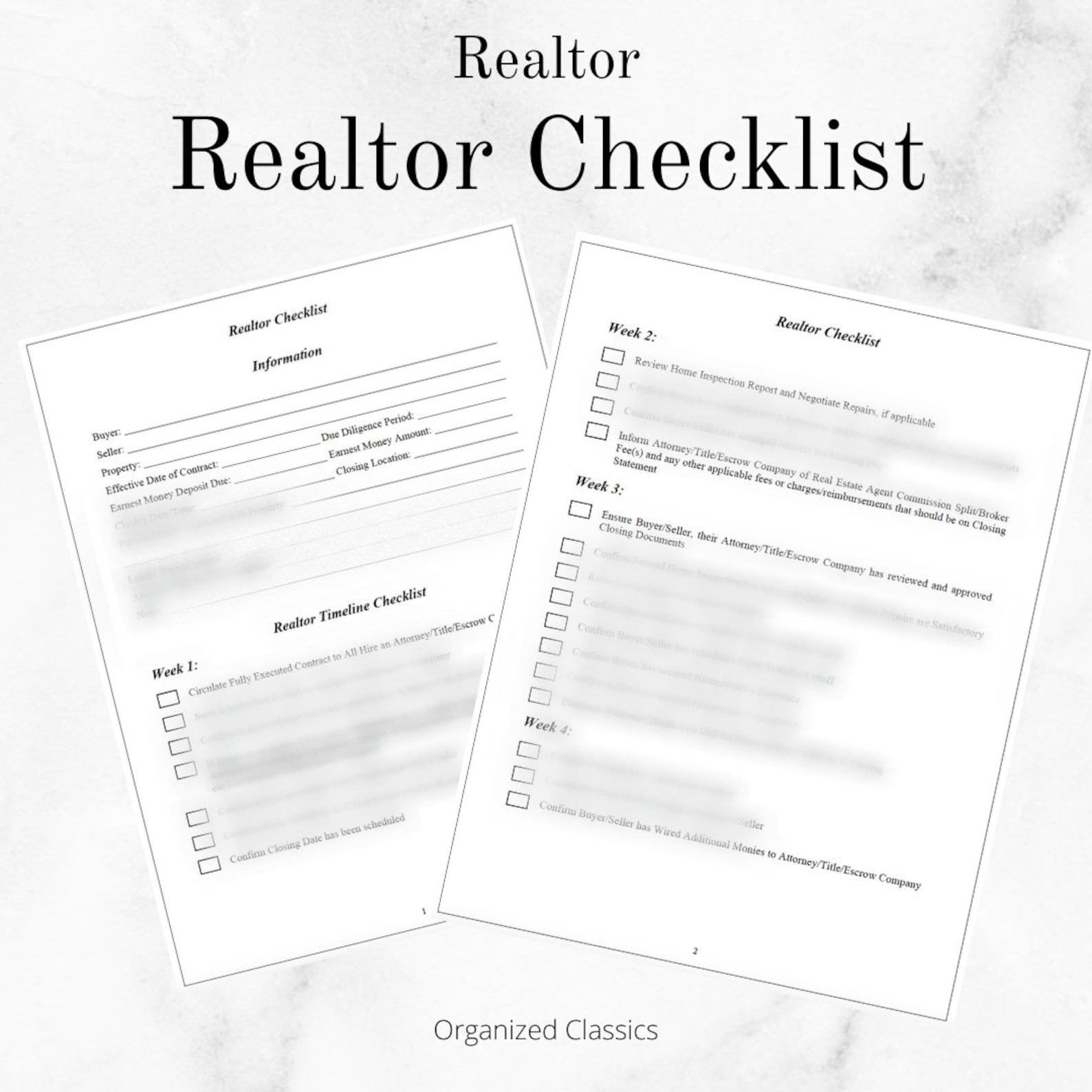 Realtor Transaction Checklist, Real Estate Transaction Checklist, Real ...