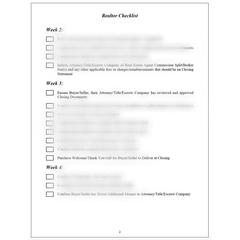 Realtor Transaction Checklist, Real Estate Transaction Checklist, Real ...