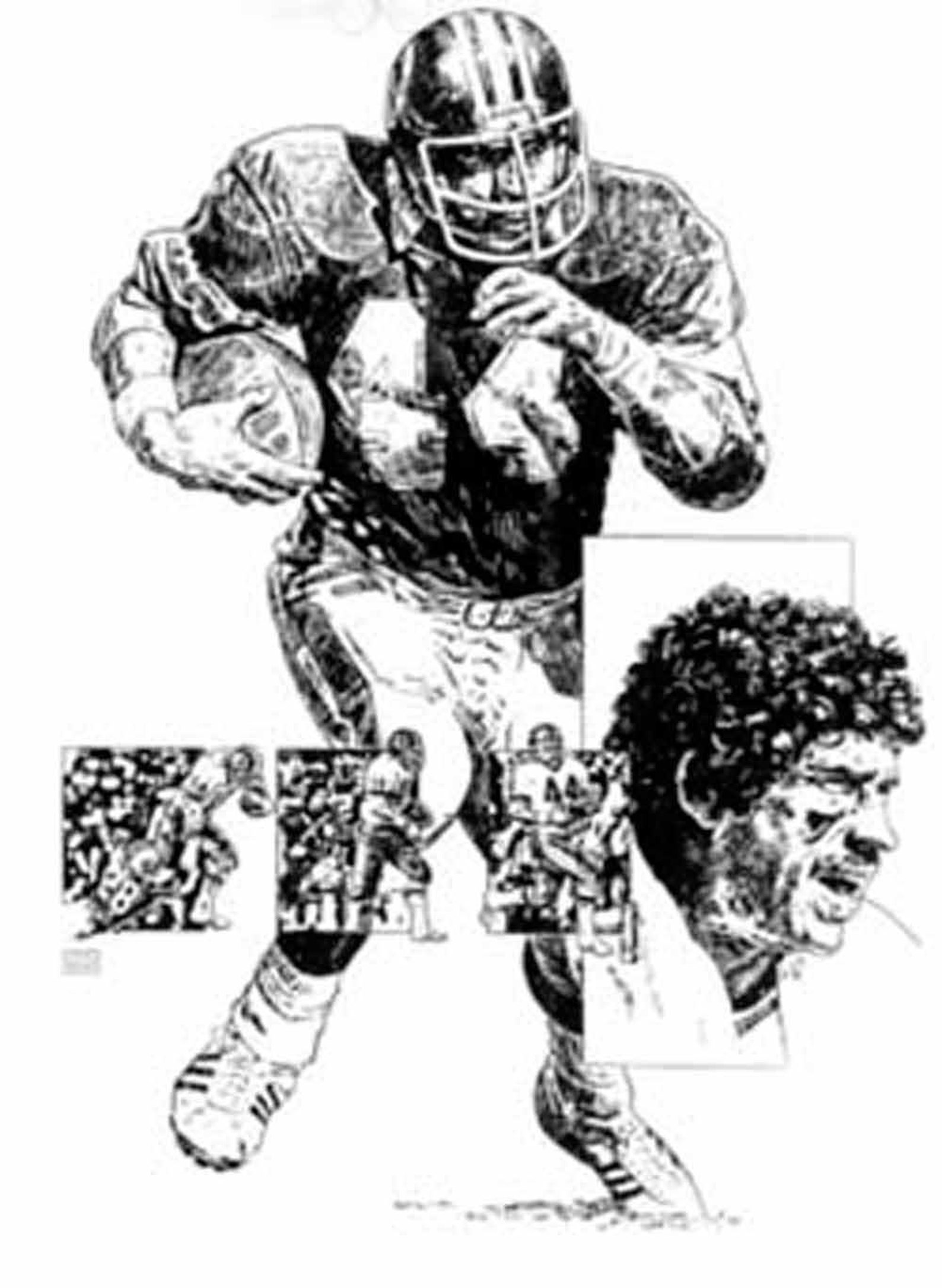 John Riggins Lithograph - Limited Edition Artwork by Michael Mellett ...