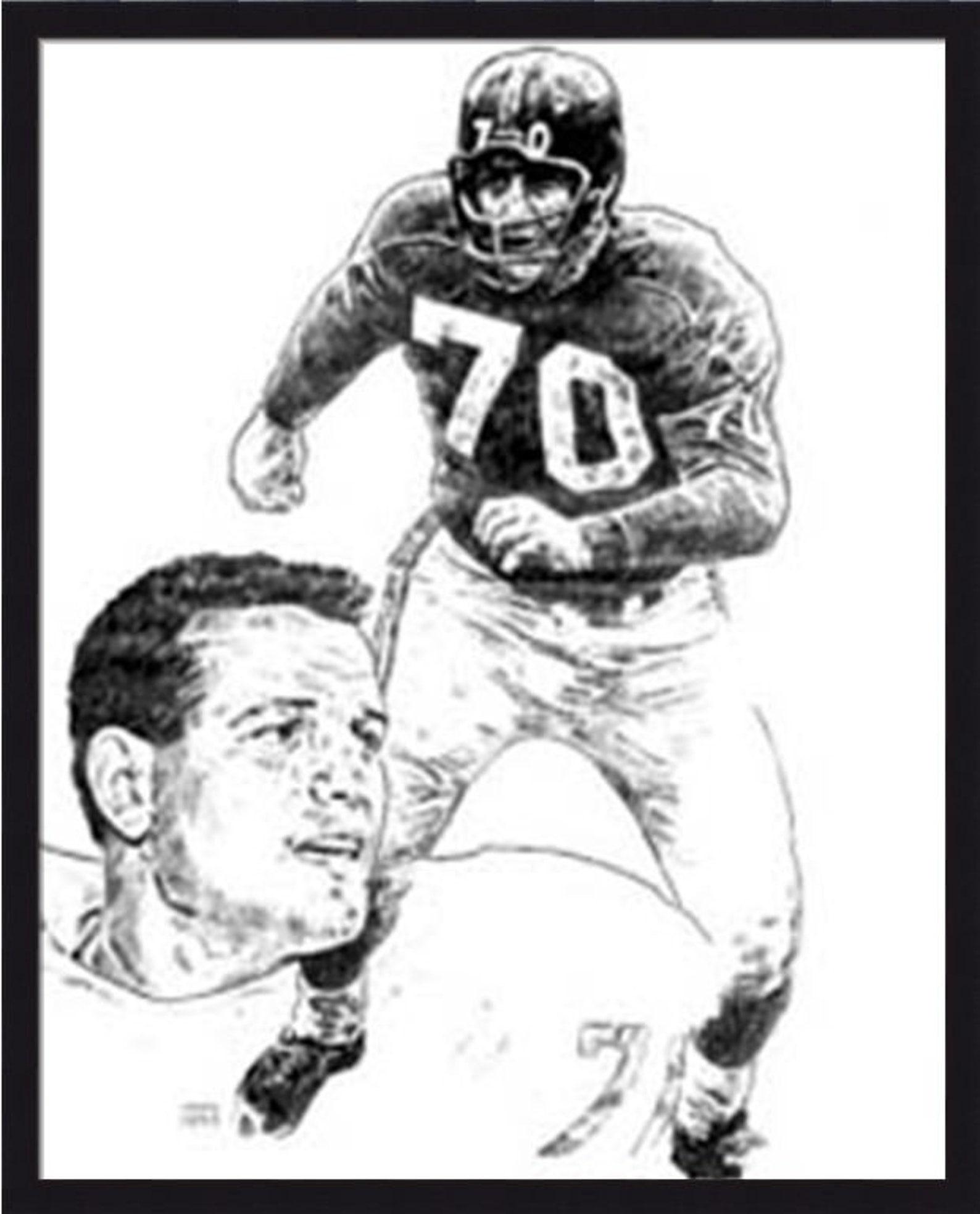 Sam Huff Lithograph Limited Edition Artwork by Michael - Etsy