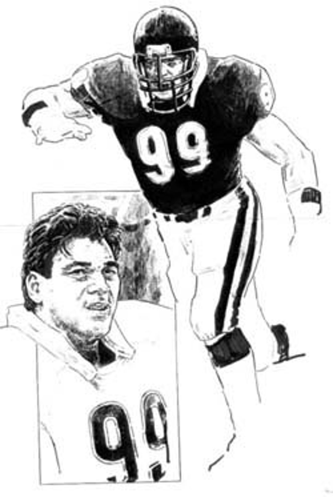 Dan Hampton Chicago Bears Lithograph Limited Edition Artwork by Michael ...