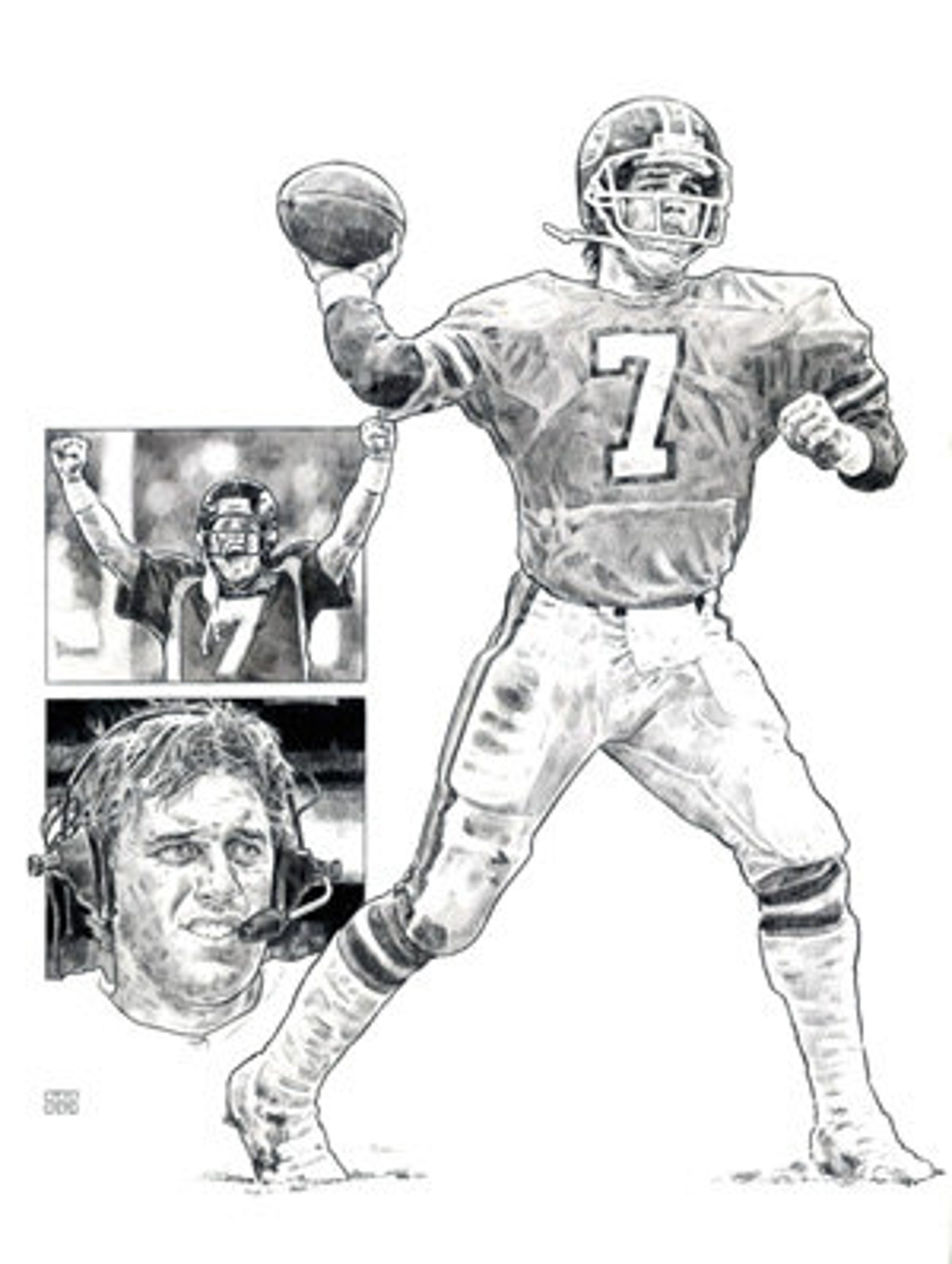 John Elway Denver Broncos Lithograph Limited Edition Artwork by Michael ...