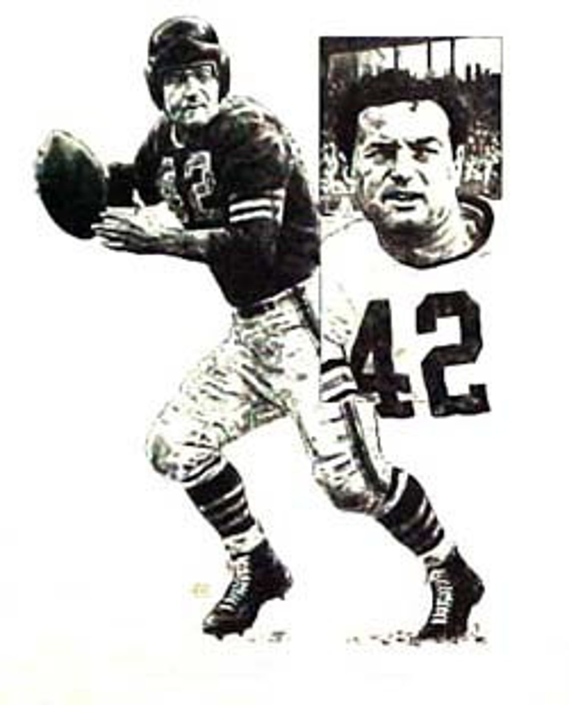 Sid Luckman Chicago Bears Lithograph Limited Edition Artwork by Michael ...