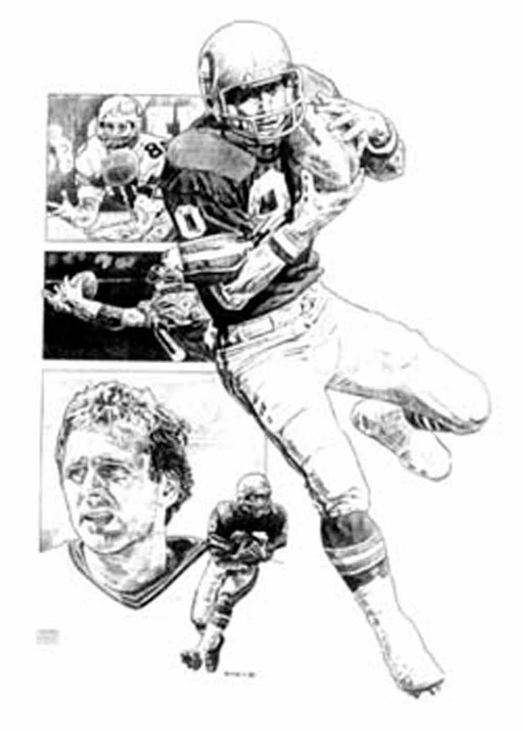 Steve Largent Lithograph - Limited Edition Artwork by Michael Mellett ...