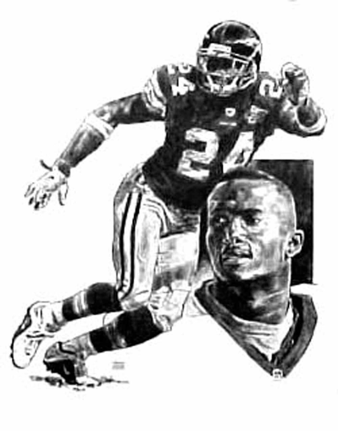 Champ Bailey Lithograph - Limited Edition Artwork by Michael Mellett ...