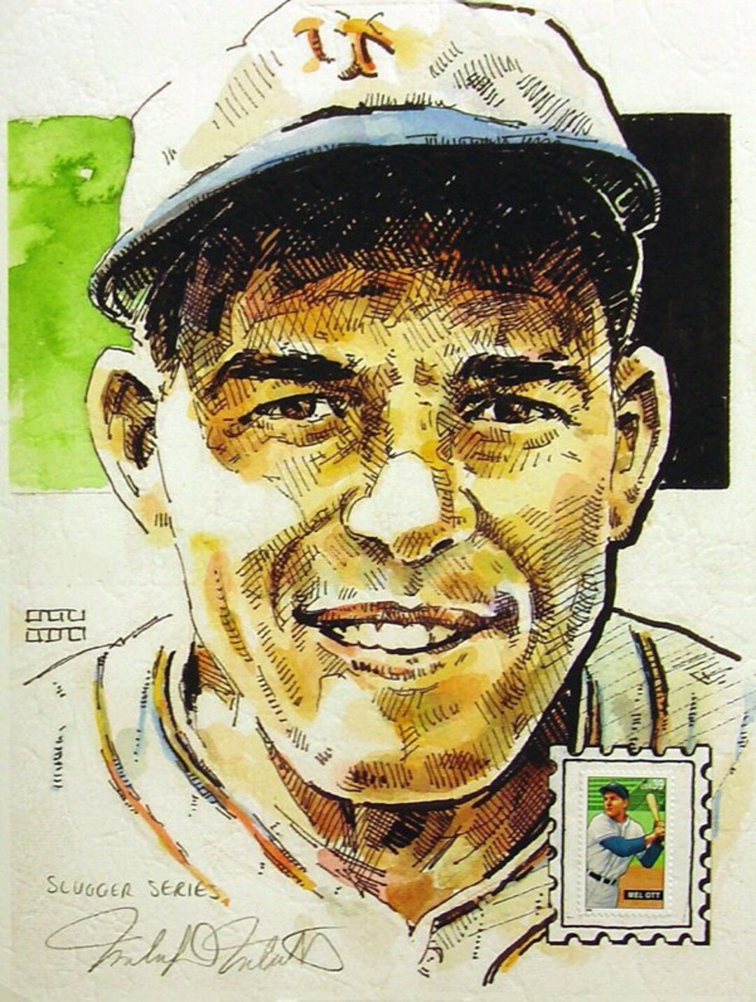Mel Ott New York Giants Limited Edition Print by Michael Mellett - USPS ...