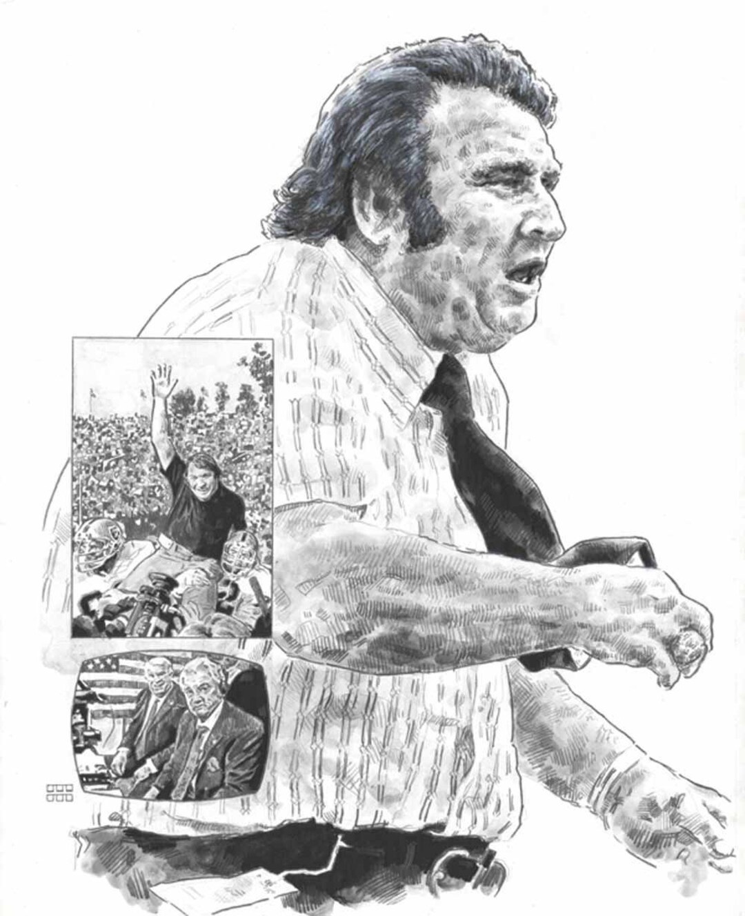 John Madden Lithograph - Limited Edition Artwork by Michael Mellett ...