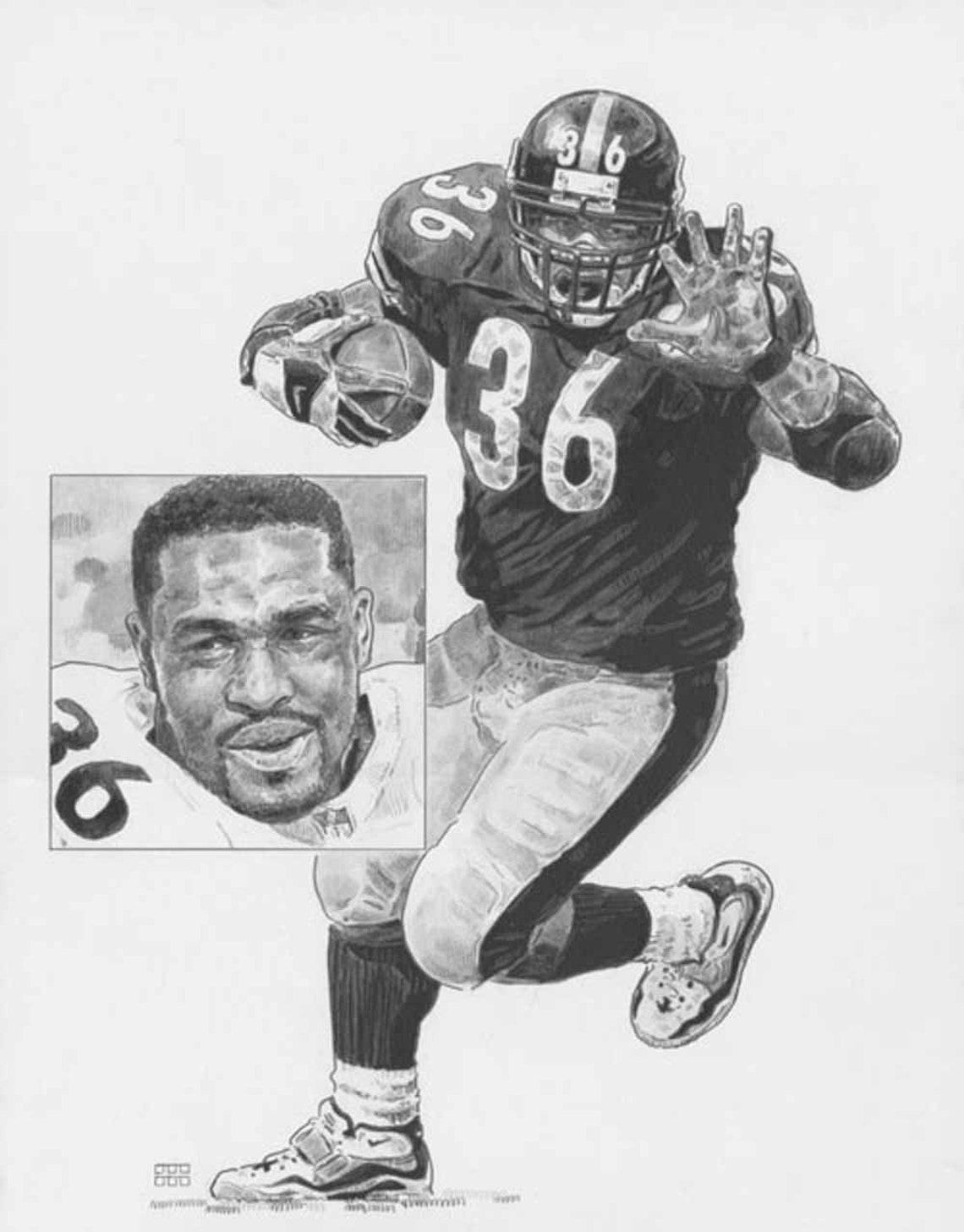 Jerome Bettis Lithograph - Limited Edition Artwork by Michael Mellett ...