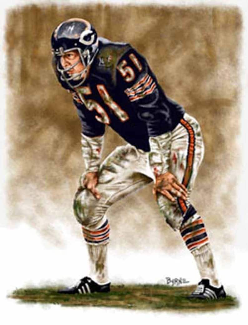 Dick Butkus Limited Edition Giclee by James Byrne Chicago Bears Artwork ...