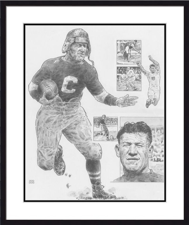 Jim Thorpe Canton Bulldogs Lithograph | Etsy