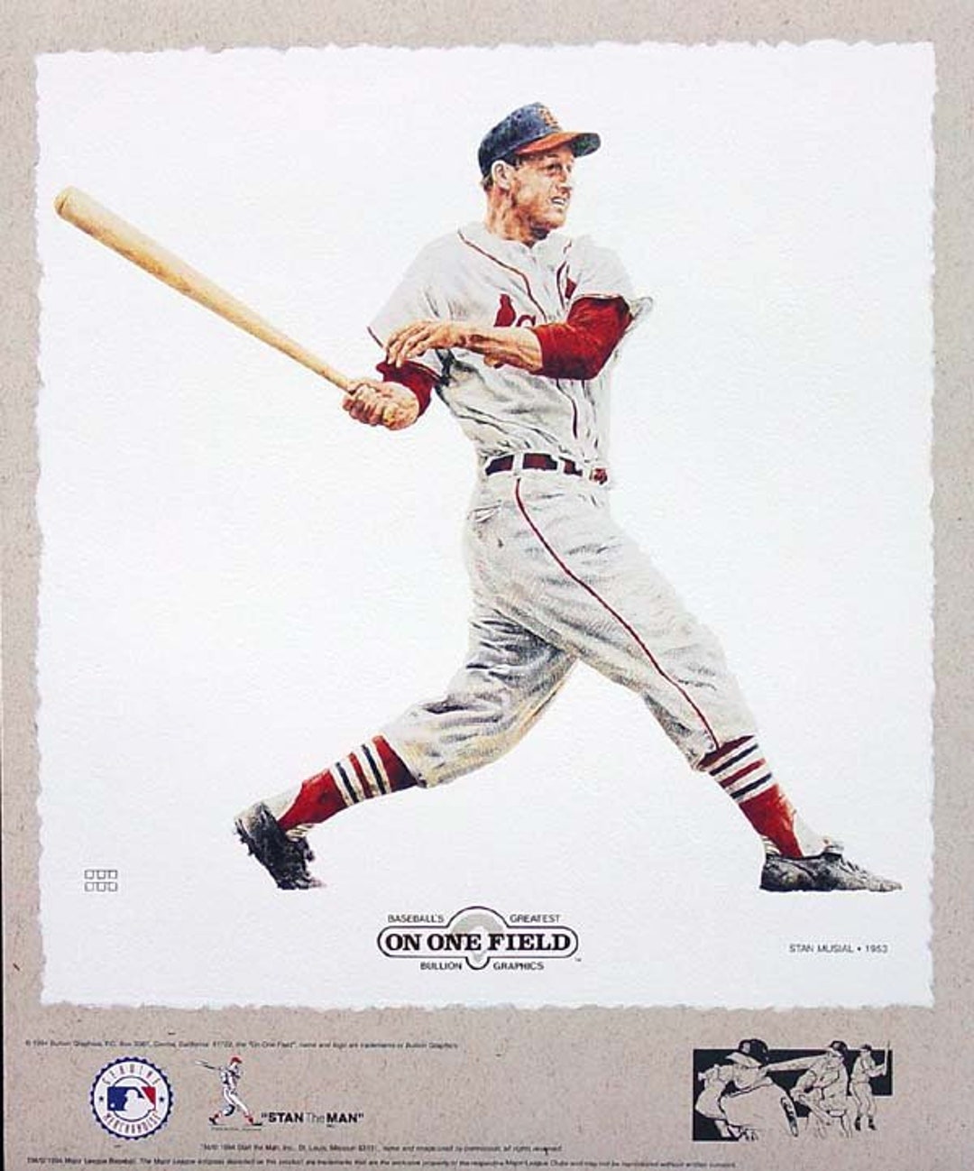 Stan Musial Lithograph - Limited Edition Artwork by Michael Mellett ...