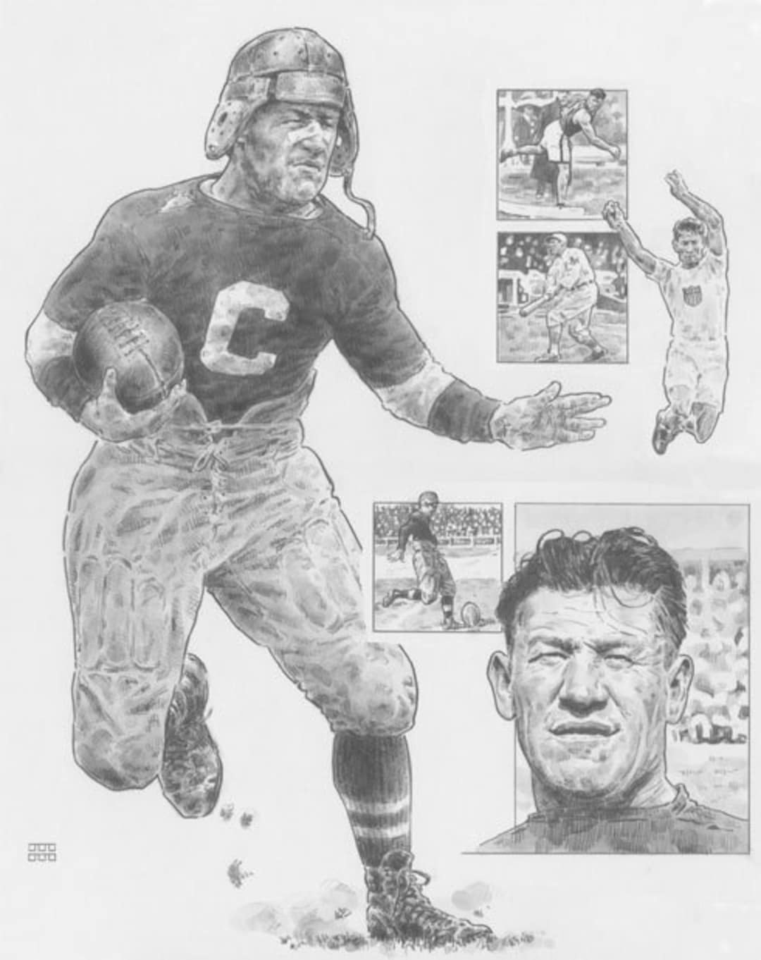 Jim Thorpe Canton Bulldogs Lithograph - Etsy