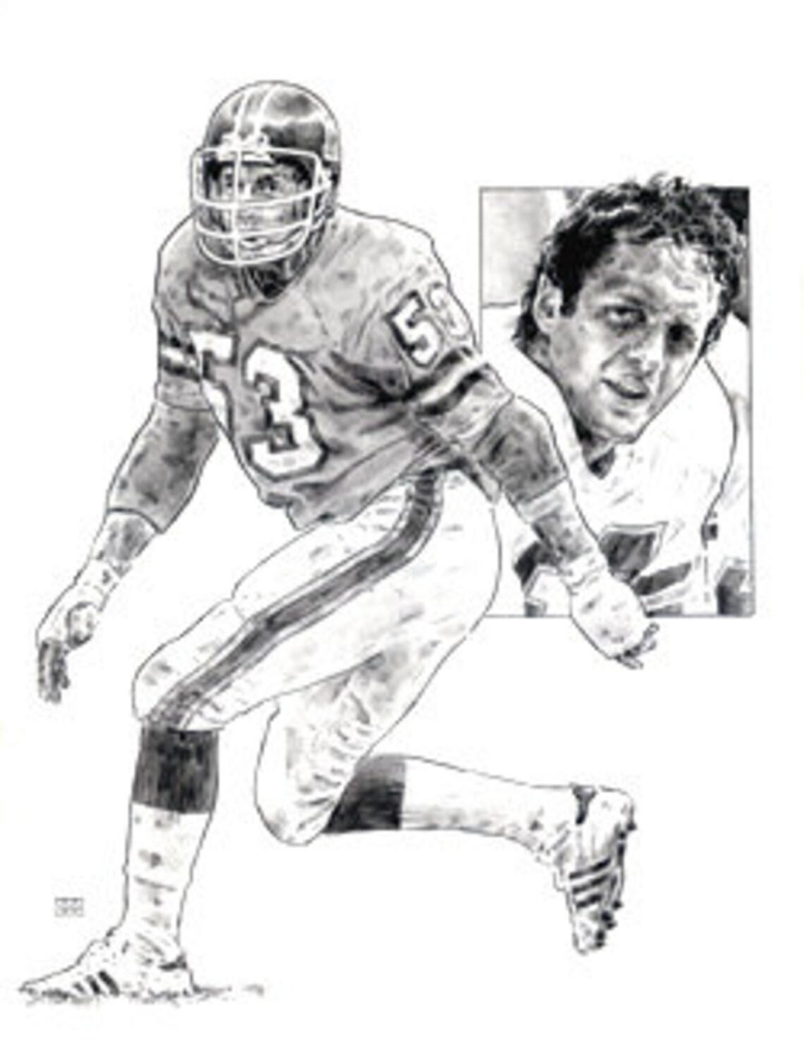 Randy Gradishar Denver Broncos Lithograph Limited Edition Artwork by ...