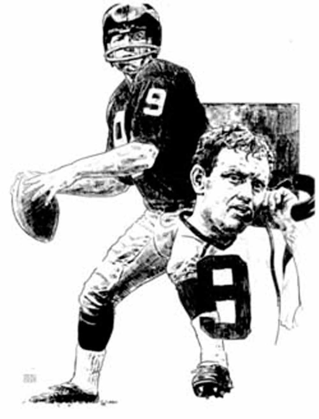 Sonny Jurgensen Lithograph - Limited Edition Artwork by Michael Mellett ...