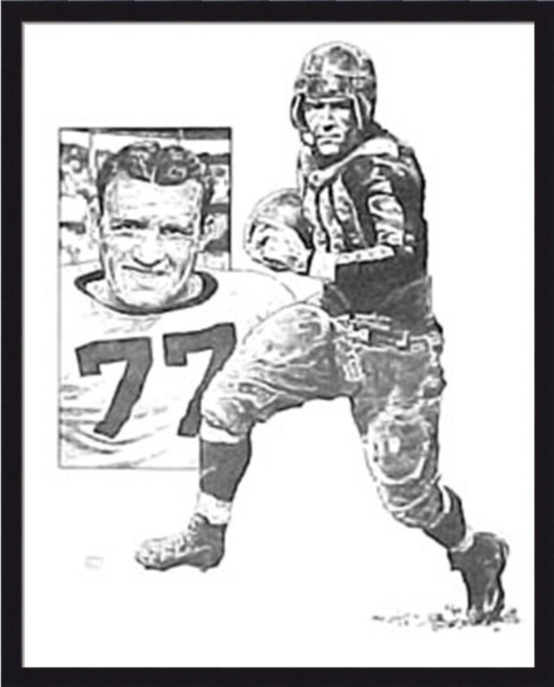 Red Grange Chicago Bears Lithograph Limited Edition Artwork by | Etsy