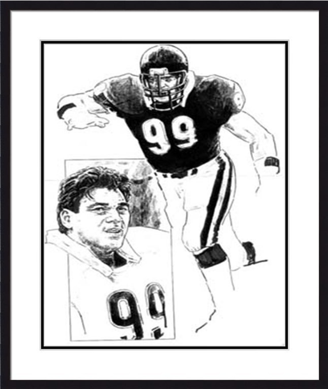 Dan Hampton Chicago Bears Lithograph Limited Edition Artwork | Etsy