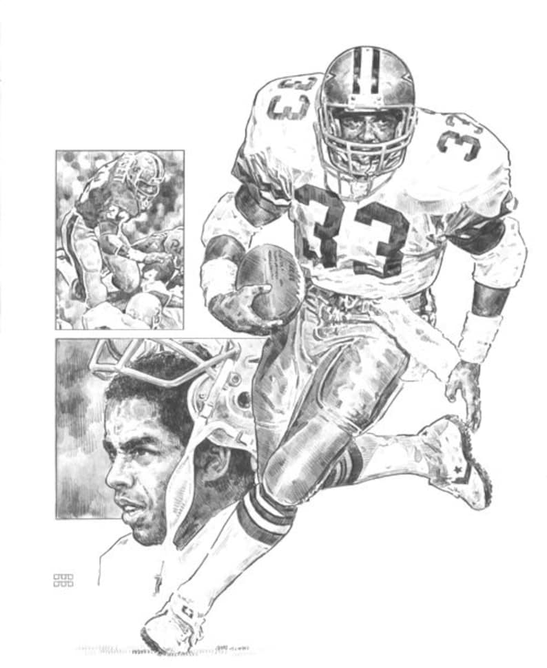 Tony Dorsett Dallas Cowboys Lithograph Limited Edition Artwork by ...