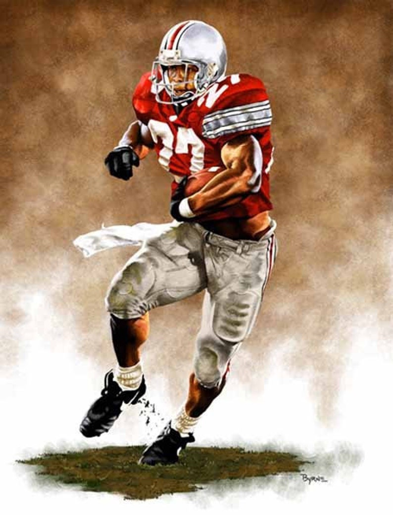 Eddie George - Limited Edition Giclee by James Byrne - Ohio State ...
