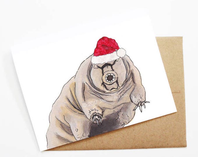 Christmas Card Tardigrade Cute Christmas Card Animal | Etsy