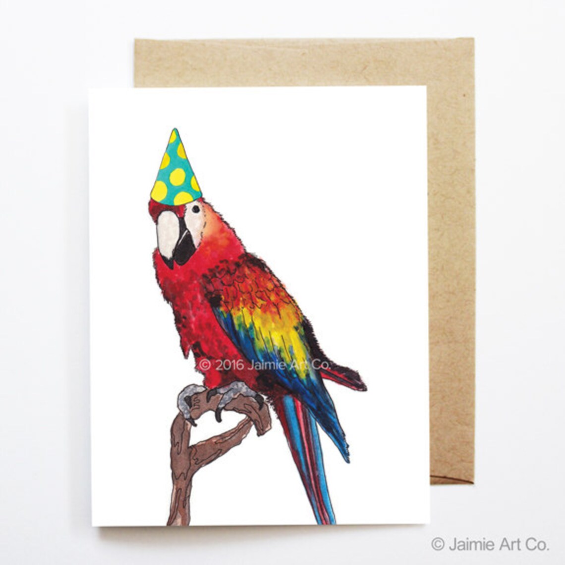 Birthday Card Parrot Animal Birthday Animal Card Cute | Etsy