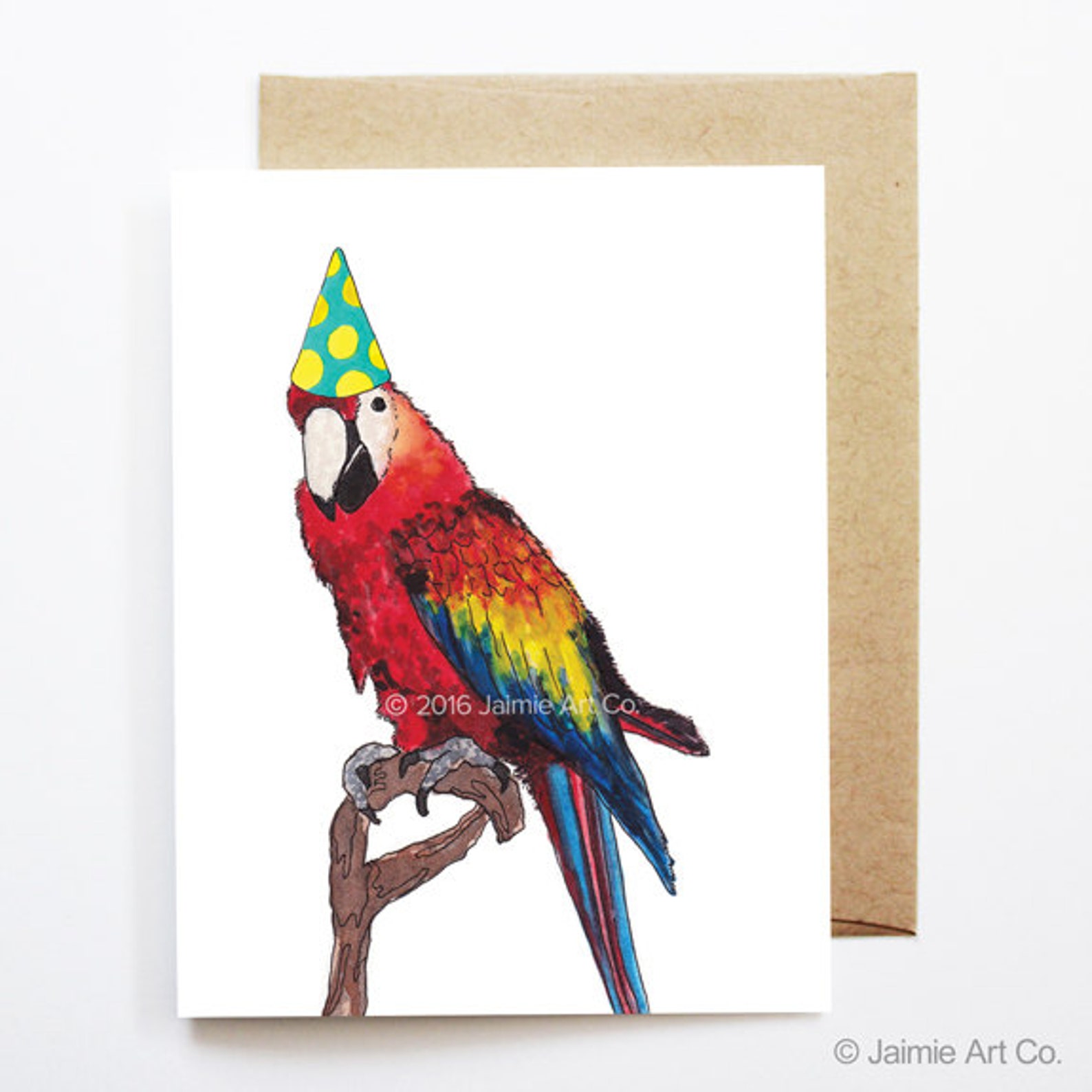 Birthday Card - Parrot, Animal Birthday, Animal Card, Cute Greeting ...