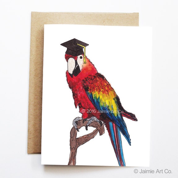 Graduation Card Parrot, Grad Card, College Graduation, High School Grad ...