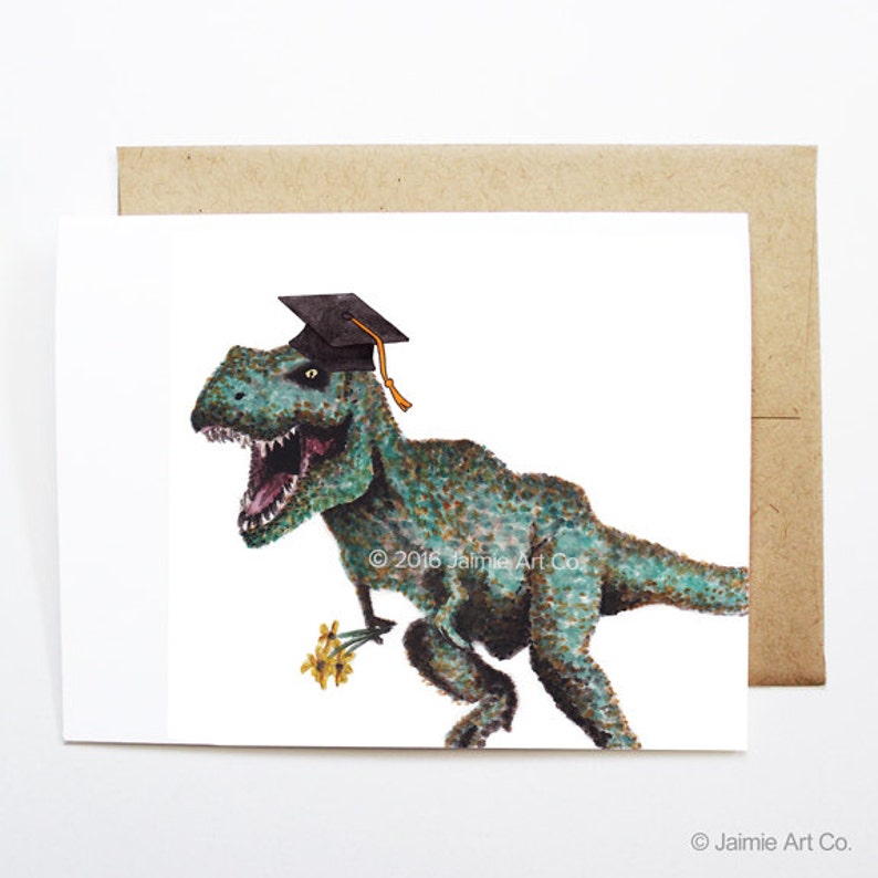 Graduation Card - Dinosaur, Grad Card, College Graduation, High School ...