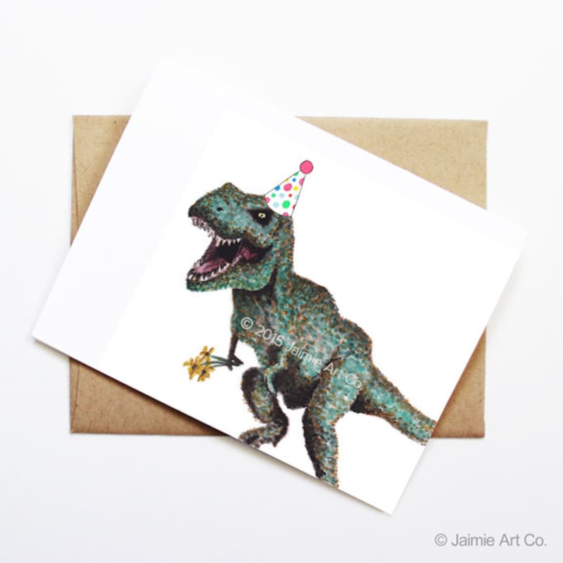 Dinosaur Card - Etsy