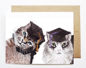 Cat Graduation Card Graduate Card Congratulations Graduation - Etsy