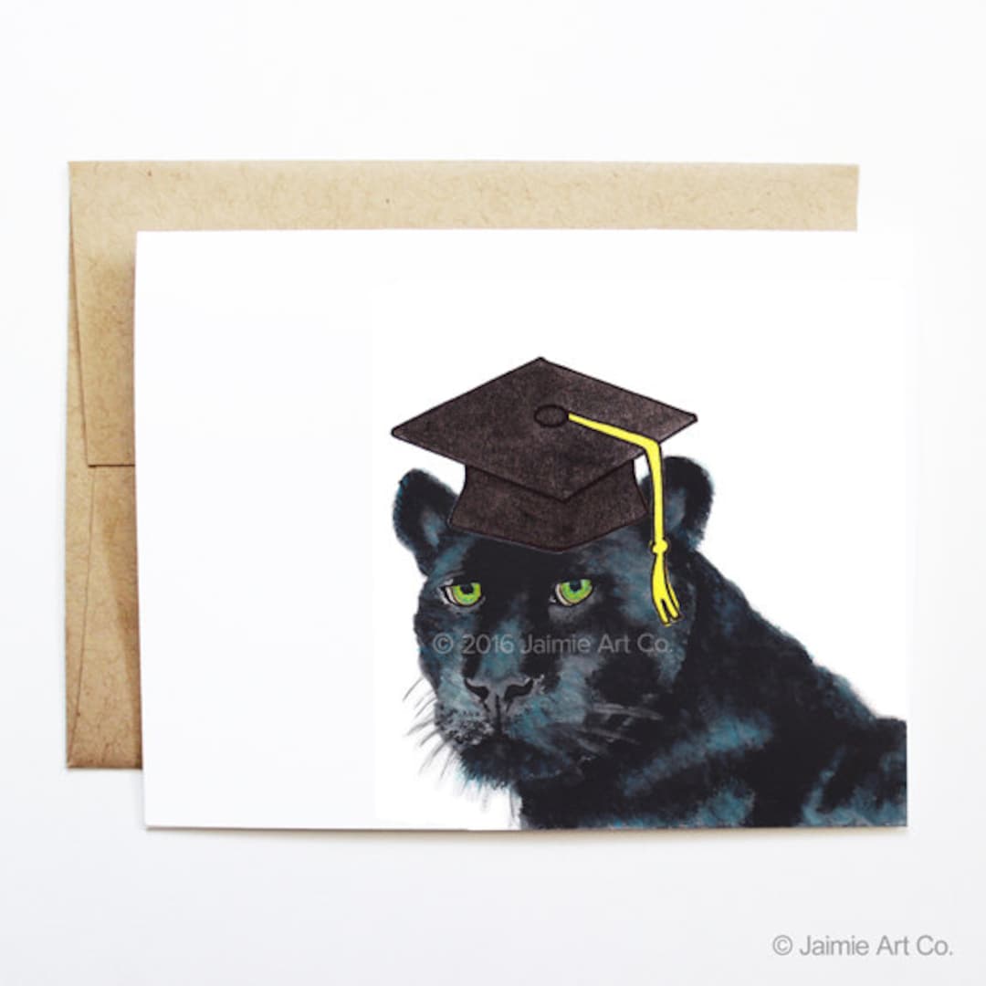 Graduation Card - Panther, Grad Card, College Graduation, High School ...