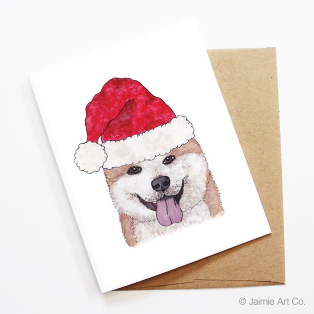 Christmas Card - Akita, Dog Christmas Card, Cute Christmas Card ...