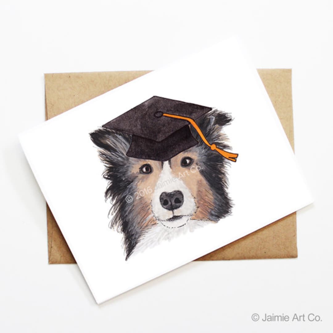 Graduation Card - Sheltie, Grad Card, College Graduation, High School ...