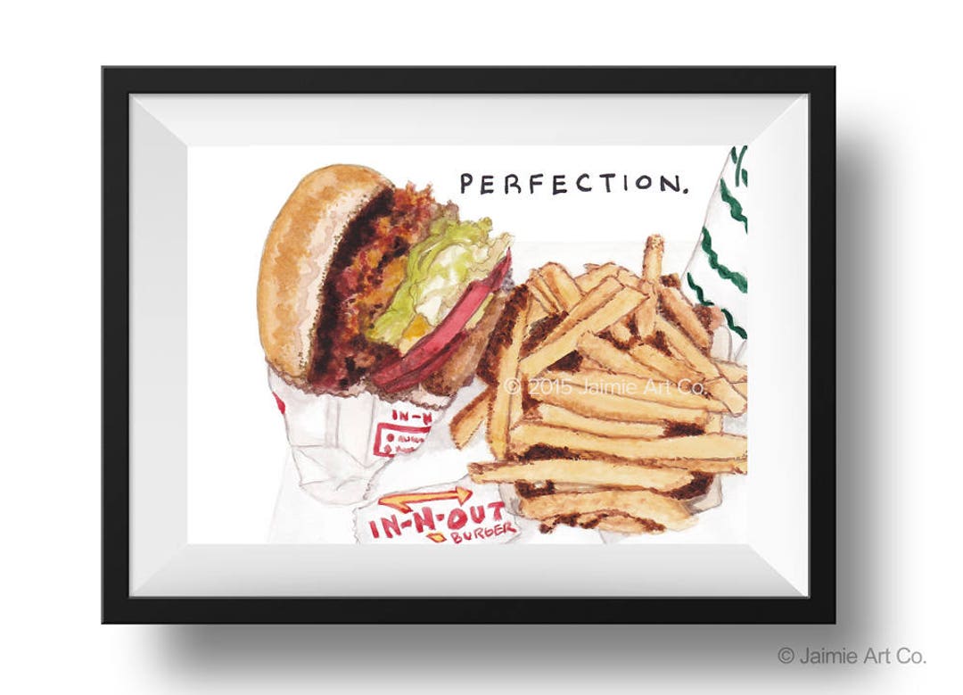 In N Out Burger Art Print, Food Art, Kitchen Art, Restaurant Decor ...