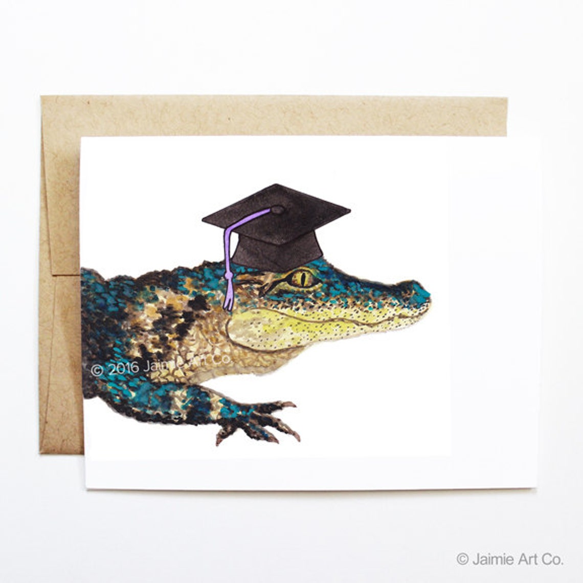 Graduation Card Crocodile Grad Card College Graduation | Etsy