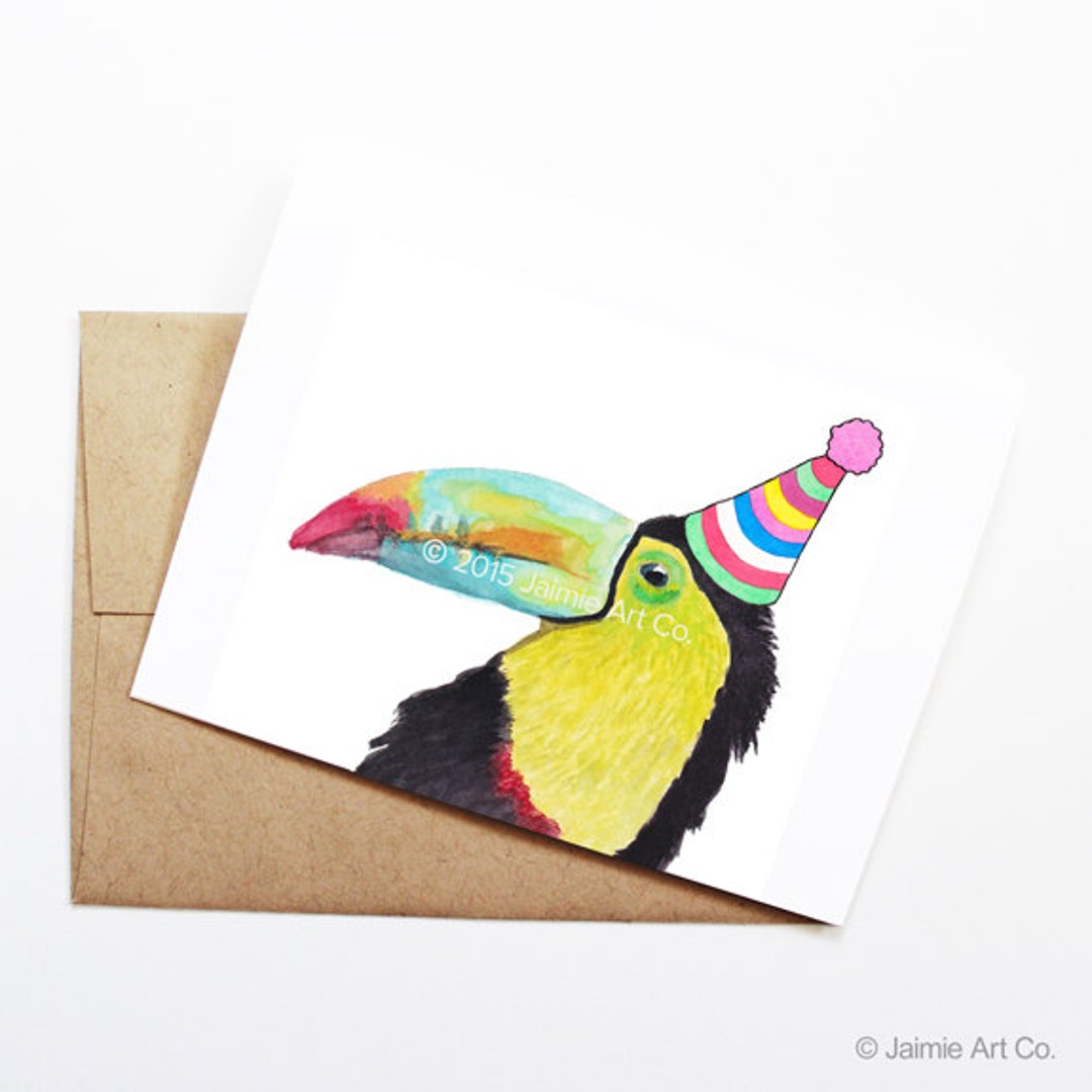 Birthday Card - Toucan, Animal Birthday, Animal Card, Cute Greeting ...
