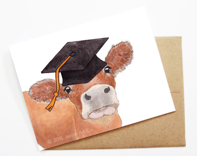 Cow Graduation Card, Graduation 2024 Custom Card Personalized, High ...