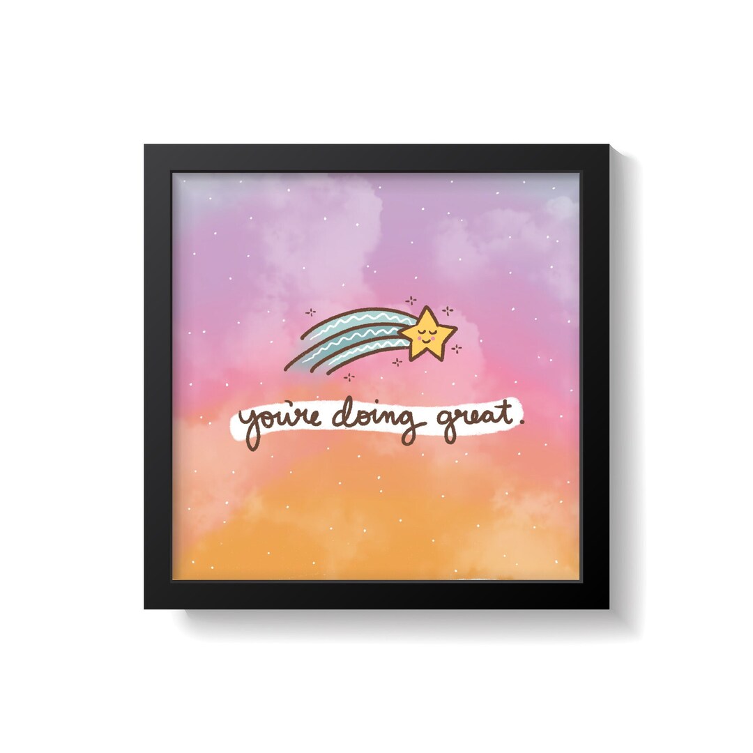 Encouraging Art Print 8x8 - Inspirational Art, Quote Art, Illustration ...