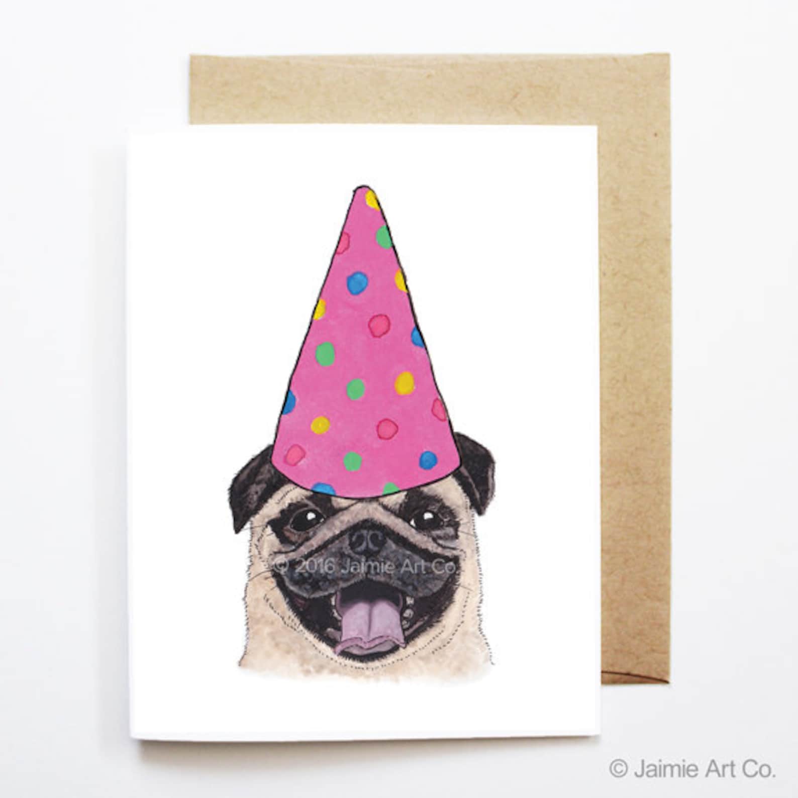Birthday Card - Pug, Dog Birthday Card, Cute Birthday Card, Dog Card ...