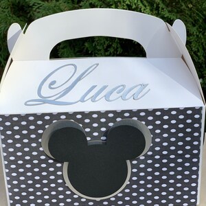 Mickey Mouse Favor Box• Black and White Favor Box• Personalized Favor ...