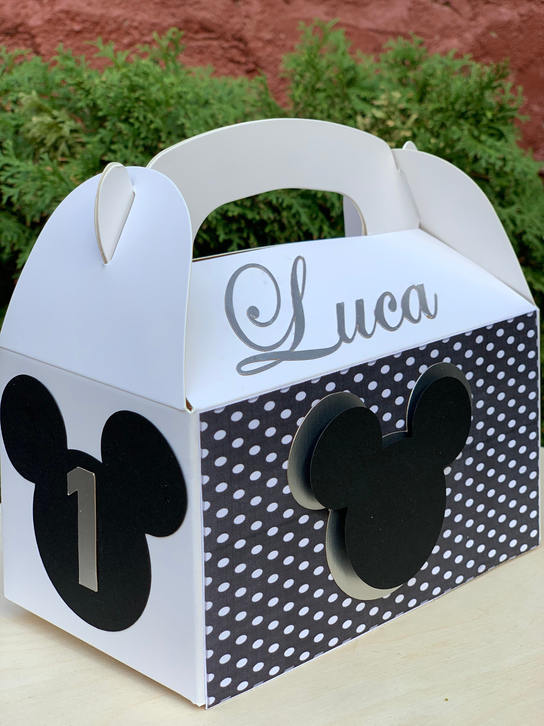 Mickey Mouse Favor Box Black and White Favor Box - Etsy