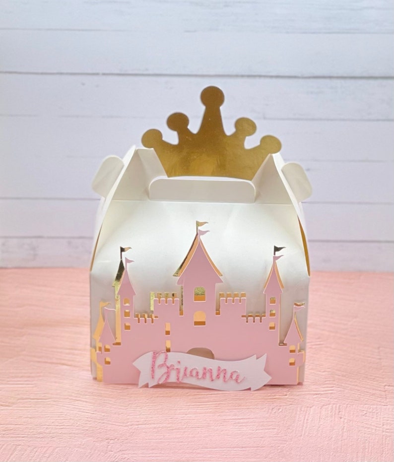 Princess Gable Box Princess Favor Box Crown Favor Boxes - Etsy