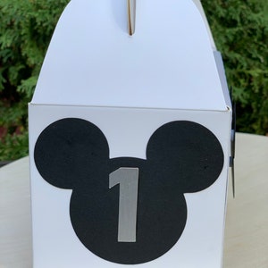 Mickey Mouse Favor Box• Black and White Favor Box• Personalized Favor ...