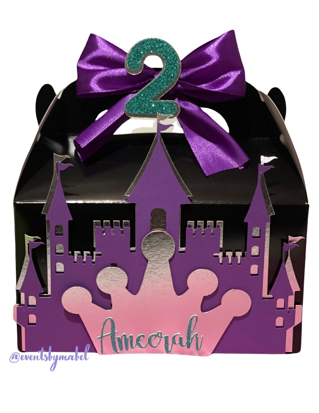 Princess Gable Box Black Princess Gable Box Blue Favor Box black Castle ...