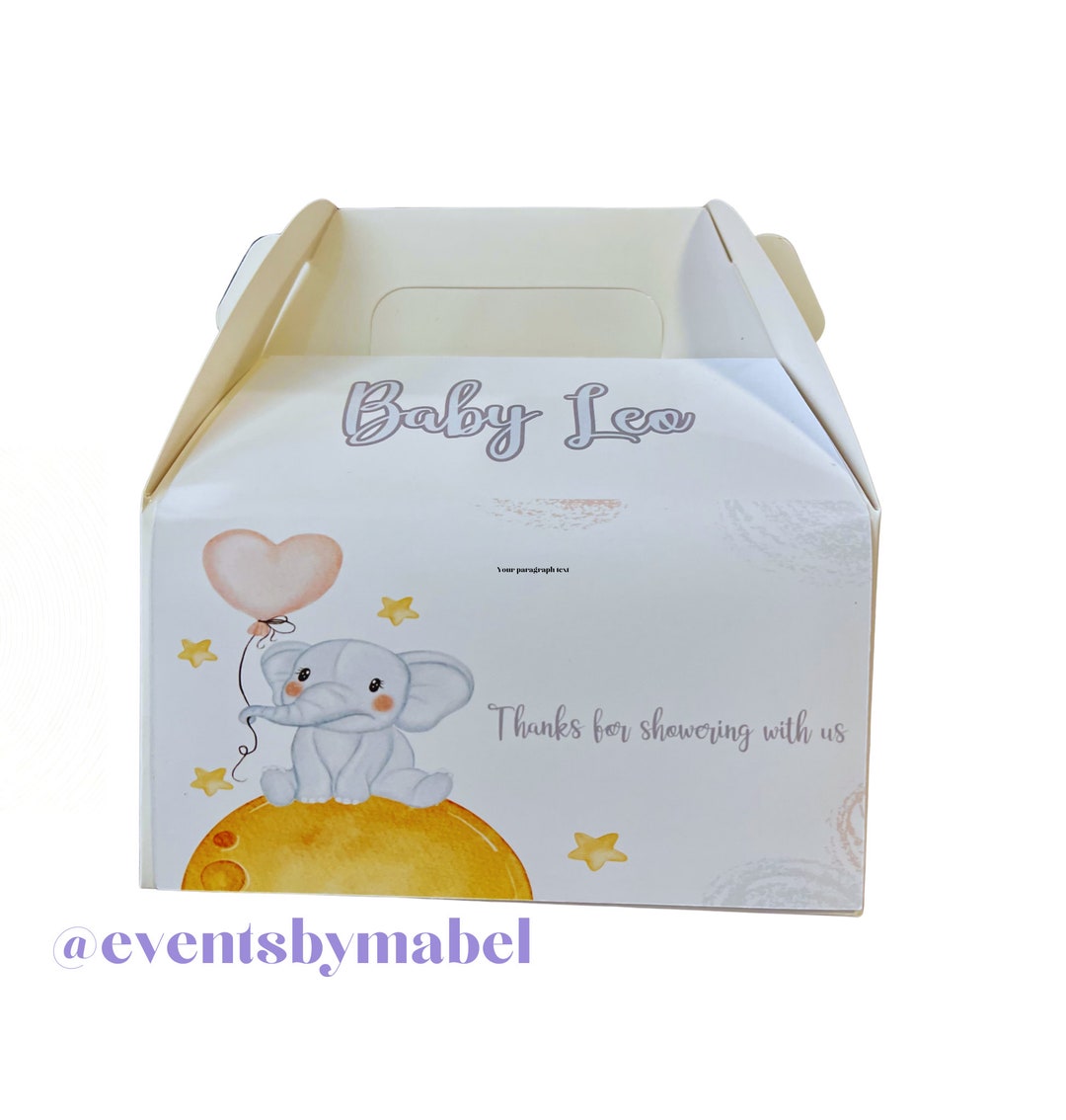 Personalized Baby Elephant Gable Box: Baby Shower Favor - Etsy