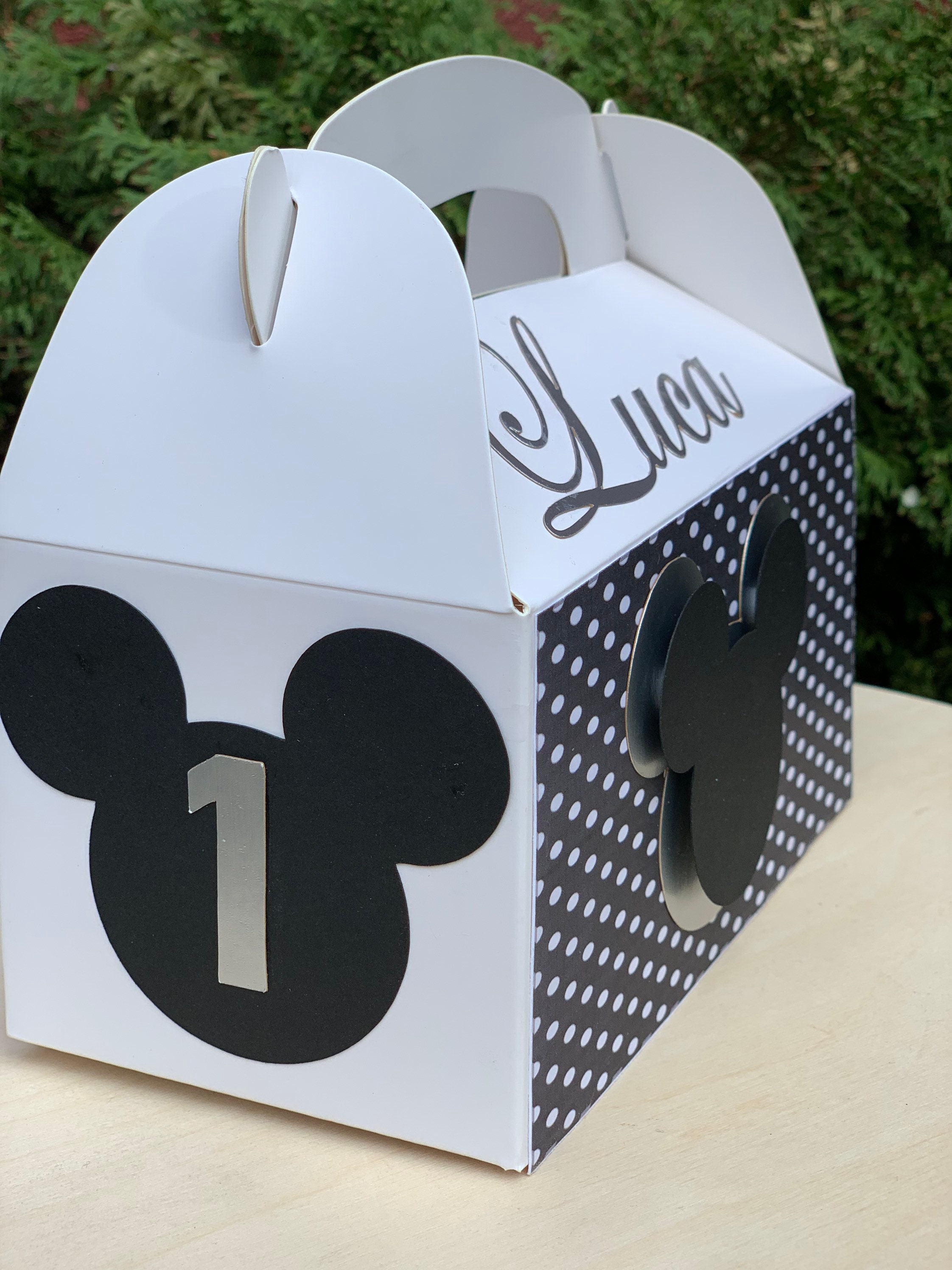 Mickey Mouse Favor Box Black and White Favor Box - Etsy