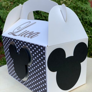 Mickey Mouse Favor Box• Black and White Favor Box• Personalized Favor ...