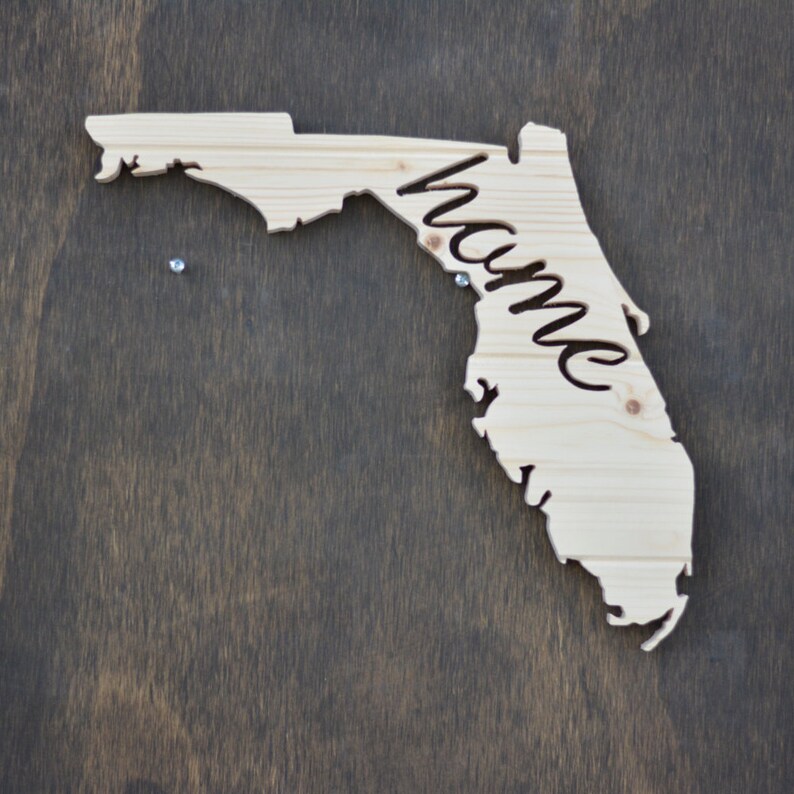 Florida State Wood Cutout Home | Etsy