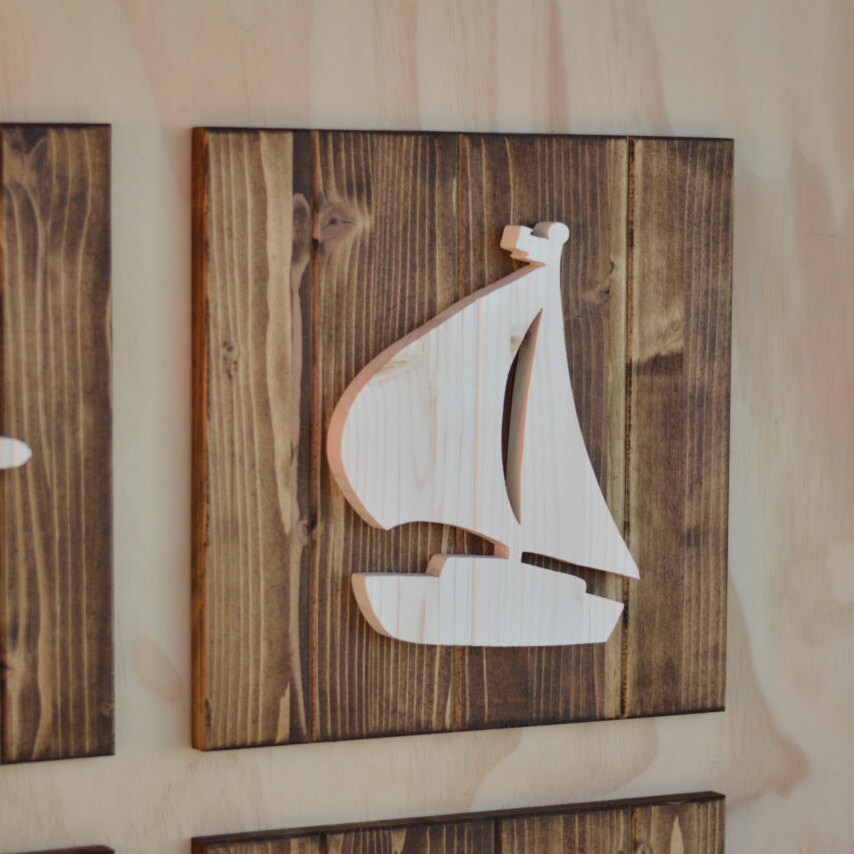 Sailboat Wood Nautical Plaque Cutout 13 | Etsy
