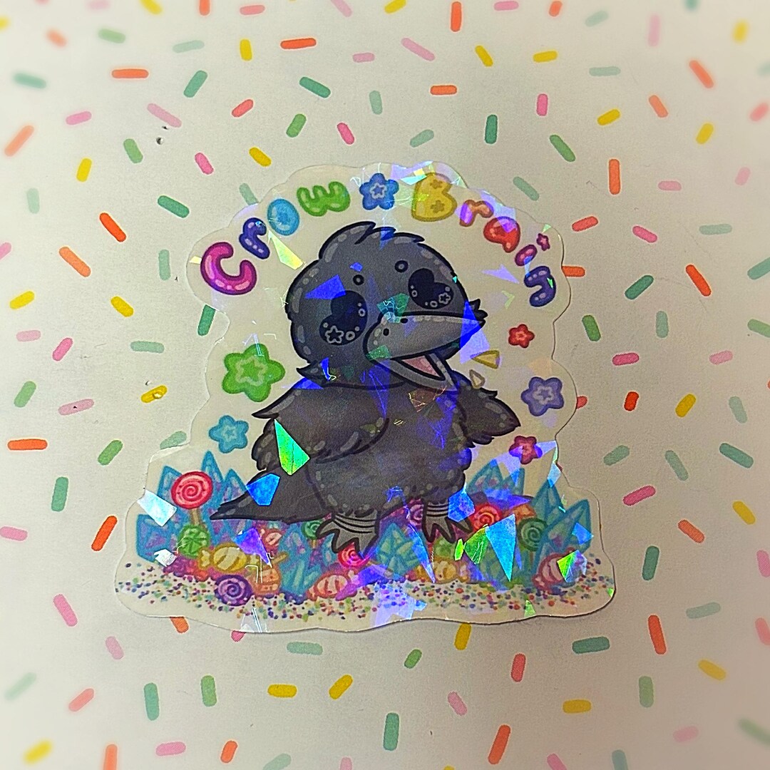Crow Brain Holo Vinyl Sticker ( Adhd Trinkets Collector ) - Etsy