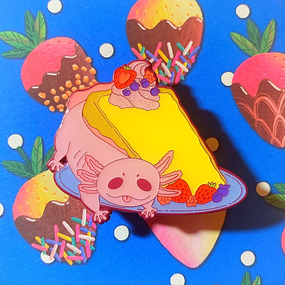 Axolotl Angel Food Cake Enamel Pin - Etsy